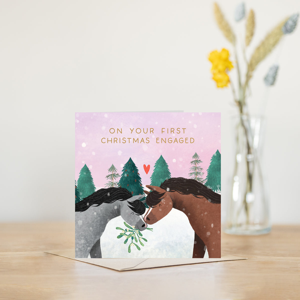 COUPLE MONTY - FIRST CHRISTMAS ENGAGED Christmas Card – Manta Makes