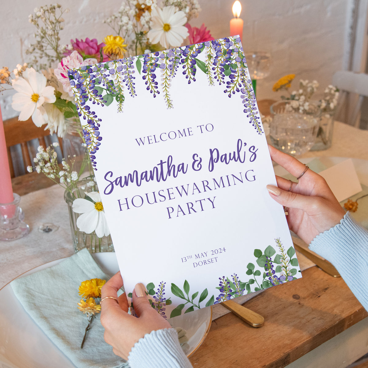 Wisteria Personalised House Warming Sign – Manta Makes