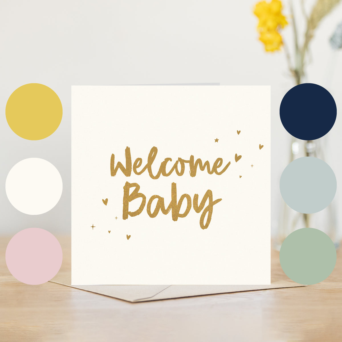 Welcome Baby Card - available in 6 colours – Manta Makes